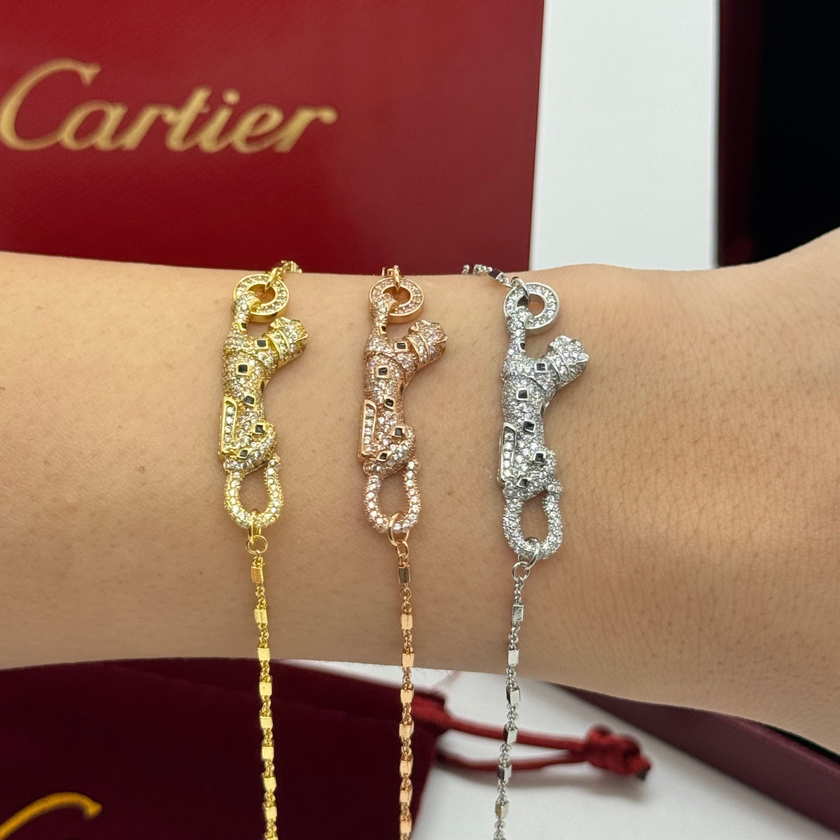Cartier Panthère de Cartier Bracelet – Crystal Panther Design (Gold, R ...
